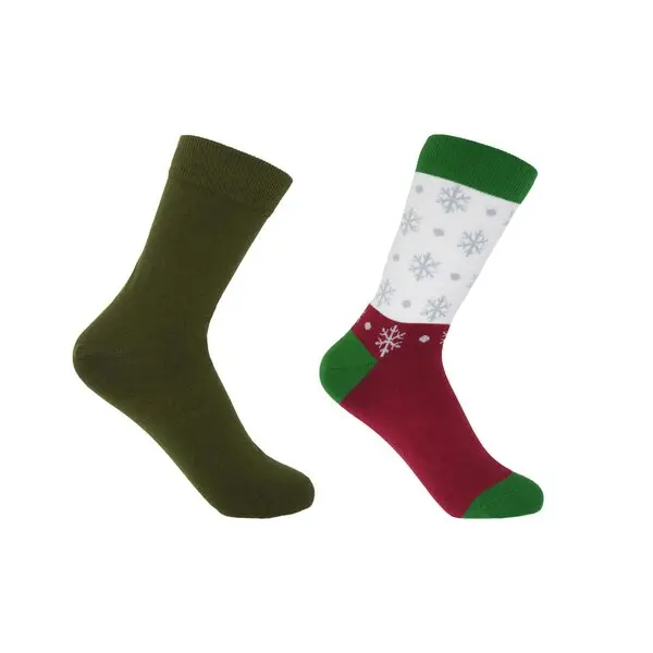 PEPER HAROW - MADE IN ENGLAND Classic & Snowflake White Socks Bundle - Green