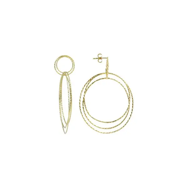LOTT. GIOIELLI Classic Earrings Triple Hoops Glow L - Gold