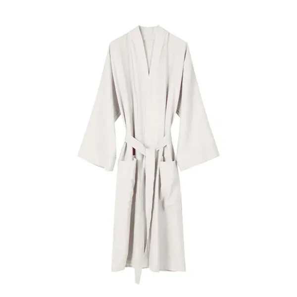 TAMEKO Nami Organic Cotton Kimono Robe - White