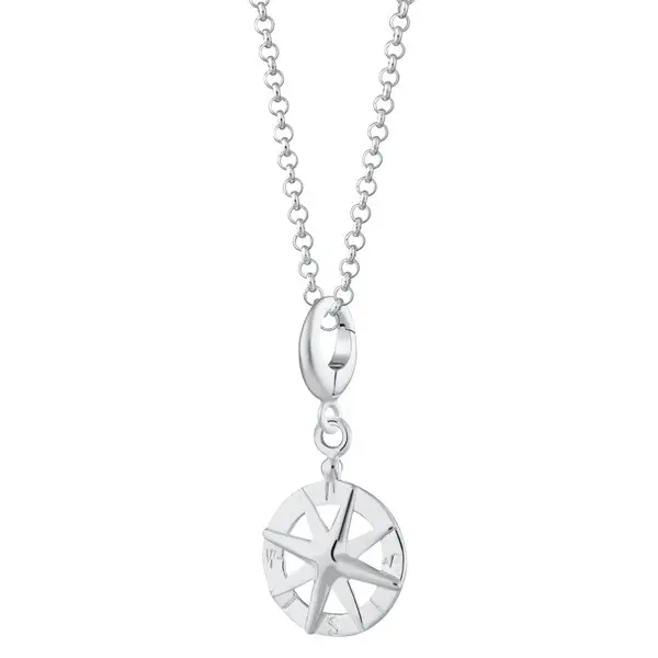 LILY CHARMED Sterling Compass Charm Necklace - Silver