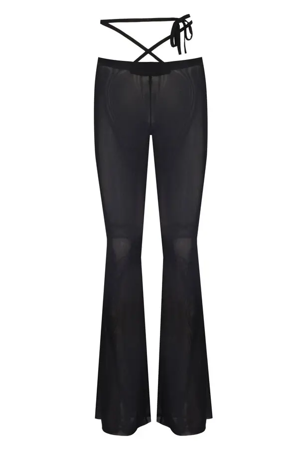 NO'DESIGN Sheer Spanish Flared Pants - Black