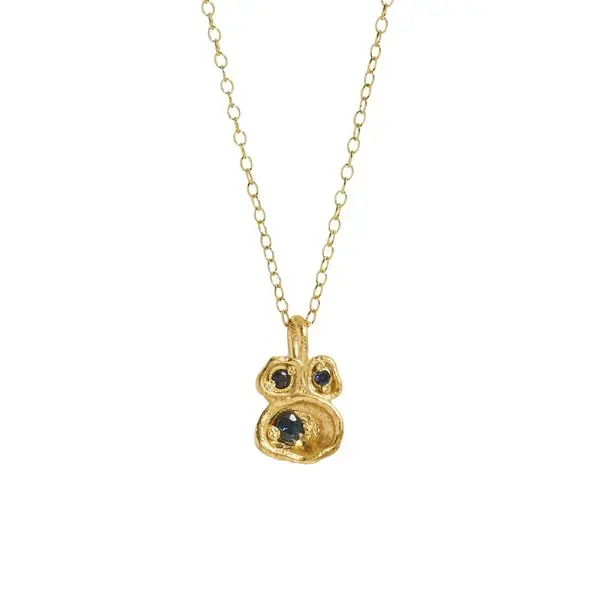 CLAIRE HILL DESIGNS Sapphire Lichen Pendant Necklace - Gold