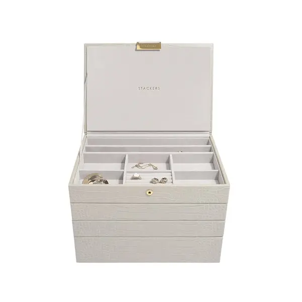 STACKERS Putty Croc Classic Jewelry Box Set Of Four - Green