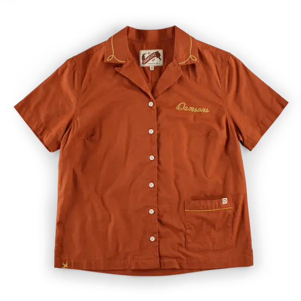 &SONS TRADING CO Damsons Double Bowling Shirt Burnt - Orange