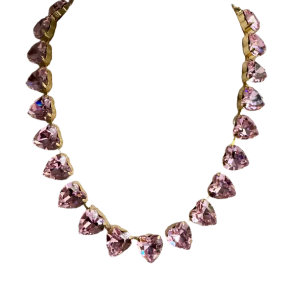 LAURA GRAY Grace Heart Necklace - Pink