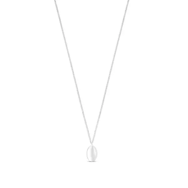 ESTERAH Oval Pendant Necklace - Silver