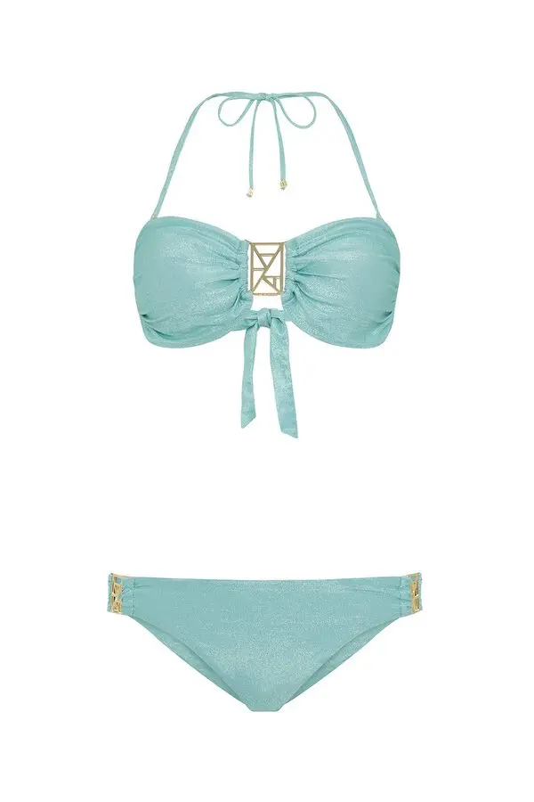 LEYLA MAYA Kate Bandeau Bikini Set Aqua Mist - Green