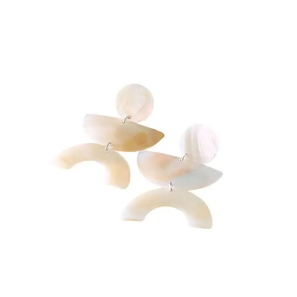 Likhâ Pearl Long Dangle Earrings - White
