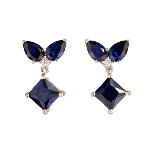 JUVETTI  Amore White Gold Earrings Sapphire & Diamonds - Blue
