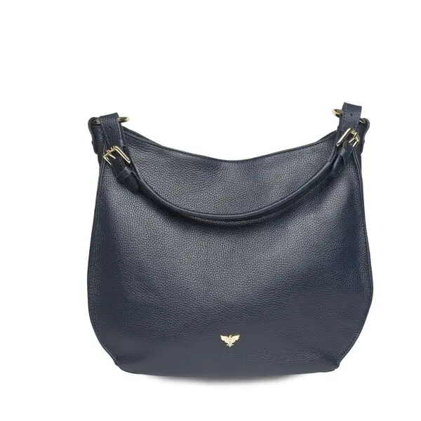 APATCHY LONDON The Harriet Navy Leather Bag - Blue