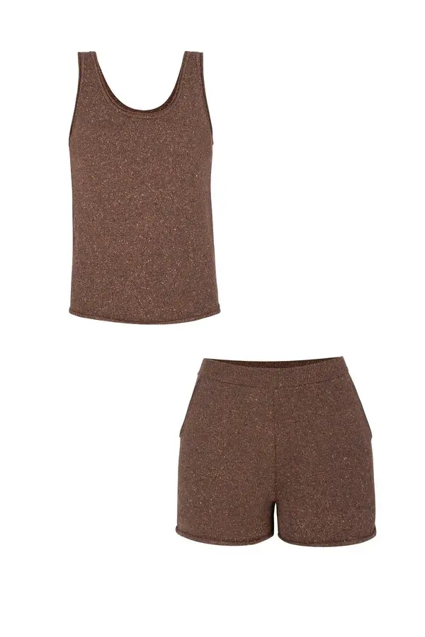 SALANIDA Sabbia Tank Top And Shorts Set Chocolate - Brown