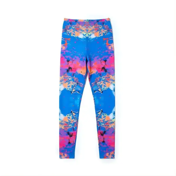 LILIA MUNN High Waisted Leggings – | Coral Reef Print - Blue