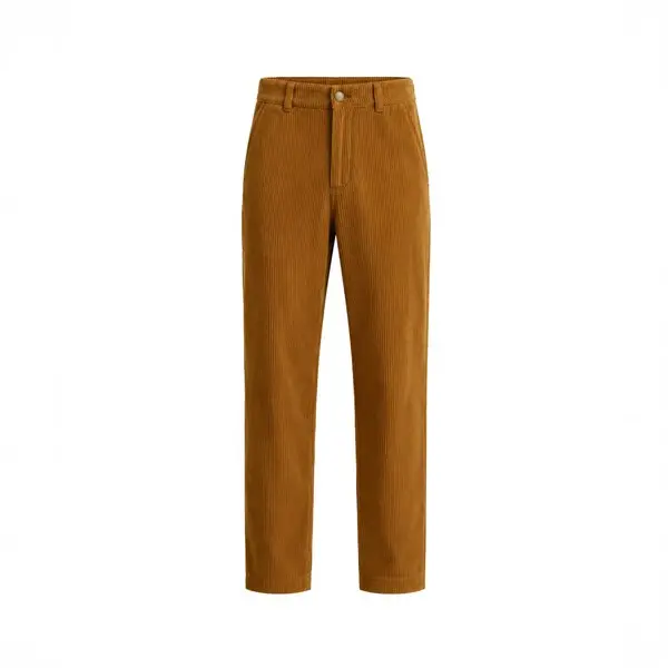 LUROQ LONDON Straight Cord Trousers - Brown