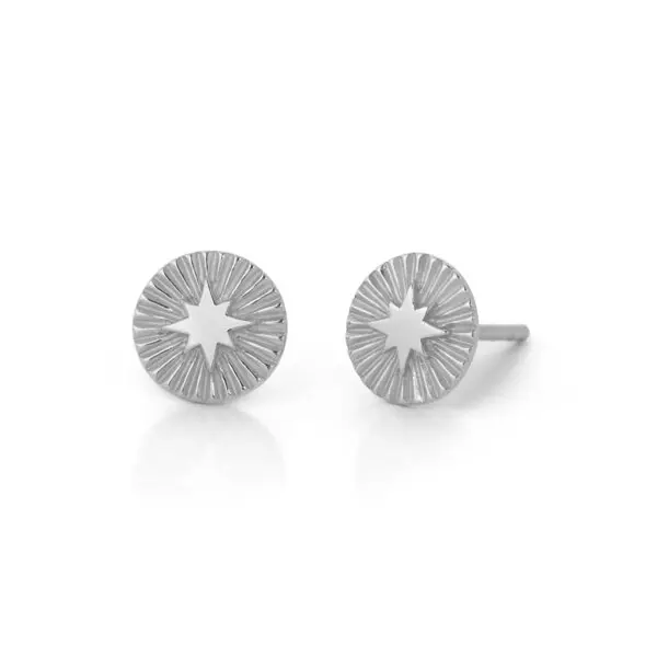 NELLOU JEWELLERY Shining Star Stud Earrings Sterling - Silver