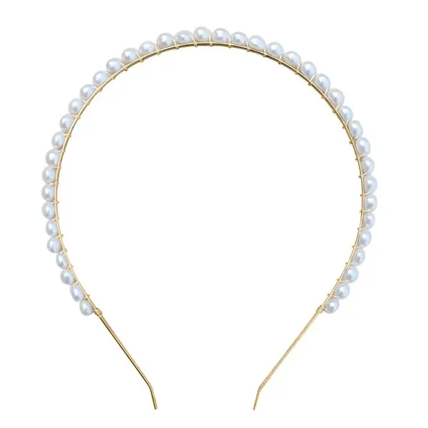 KIRI & BELLE Cici Freshwater Pearl Metal Headband - Gold