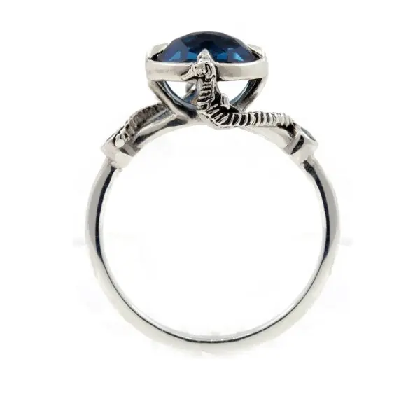 LEE RENEE Seahorse Blue Topaz Ring - Silver
