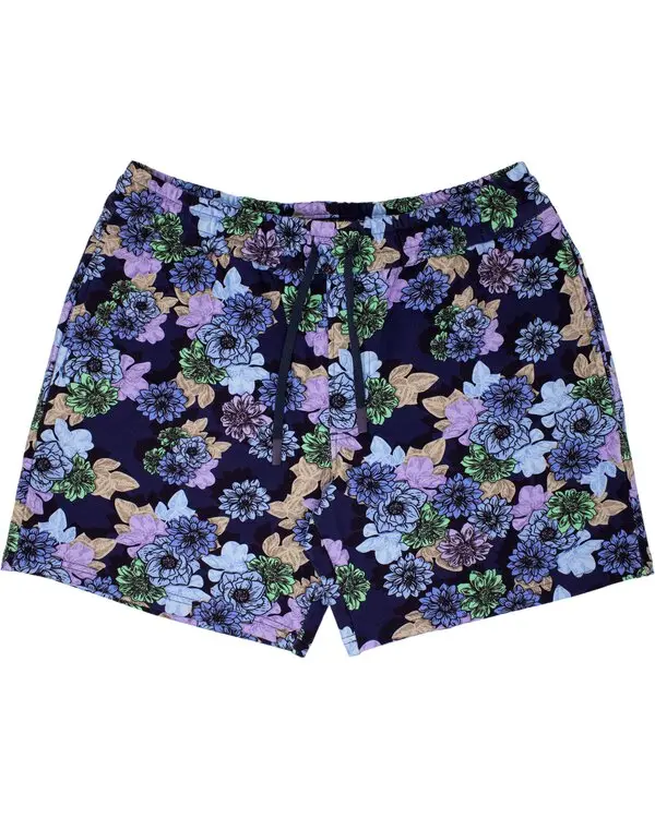 LORDS OF HARLECH Silus Snap Floral Interlock Shorts Navy - Blue