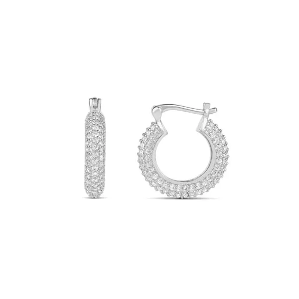 SHYMI Small Pave Hoops - Silver