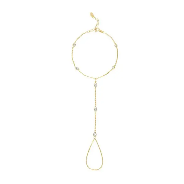SHYMI Multi Stone Hand Chain - Gold
