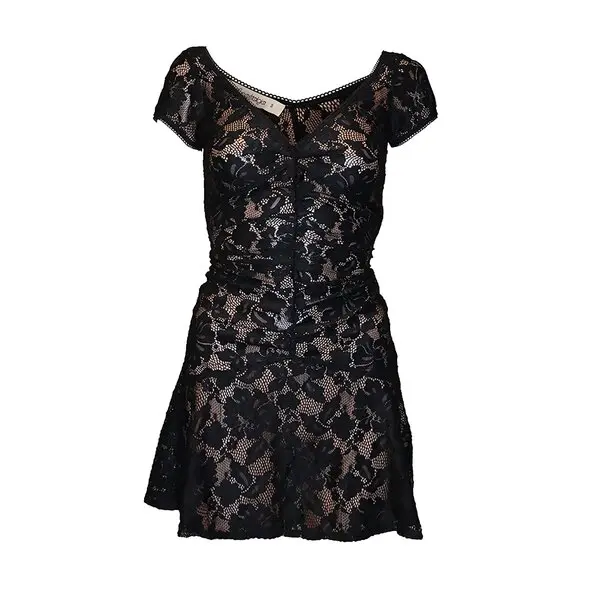 LOVE AND NOSTALGIA Courtney Lace Dress - Black