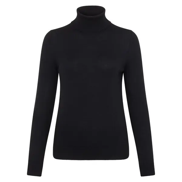 PAUL JAMES KNITWEAR Pure Harriet Extra Fine Merino Wool Roll Neck Jumper - Black