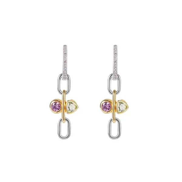 Arte Madrid Toggle Kaleidoscopic Convertible Drop Earrings - Orange