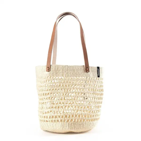 MIFUKO Neutrals / Kiondo Shopper Basket Natural Open Weave M - Brown