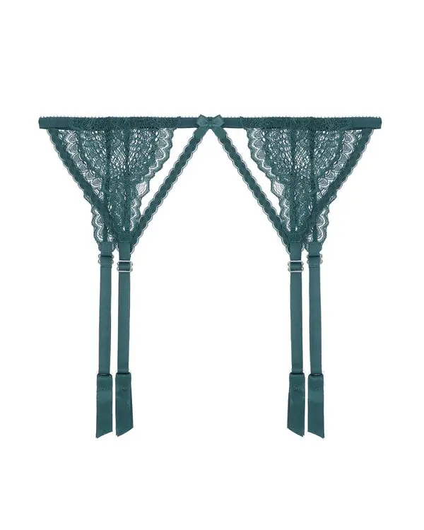 JOURNELLE Natalia Suspender Belt Emerald - Pink