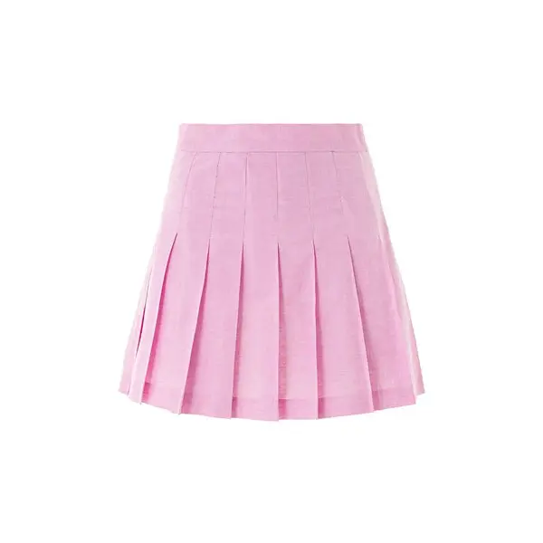 LITA COUTURE Linen Blend Tennis Skirt - Pink