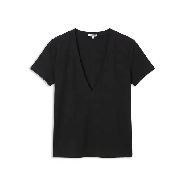 NOEND Supima Cotton Plunge V-neck Tee - Black
