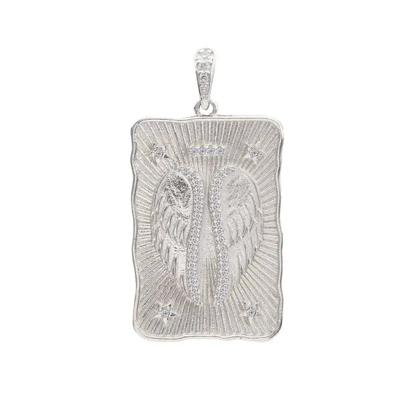 BLOOMTINE | EARTH ANGEL HQ Angel Wing Talisman In Sterling Pendant Only - Silver