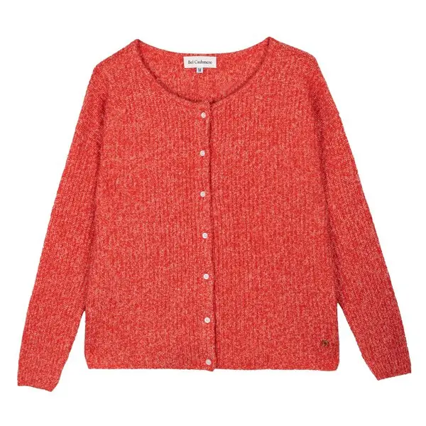 BEL CASHMERE Camille Cashmere Cardigan Jaspe - Red