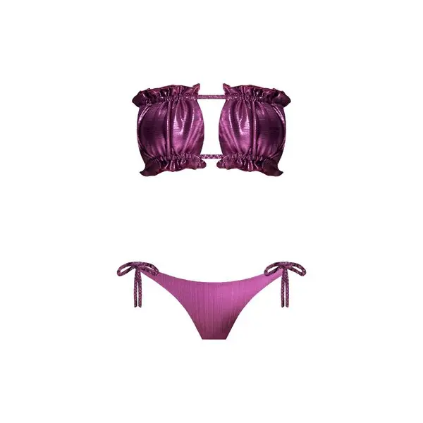 NUR KARAATA Shinny Sun Bikini Set - Pink
