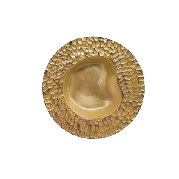 ANATOLIACRAFT Hic Ceramics Mocca Sand Wave Spaghetti Plate Recif - Yellow