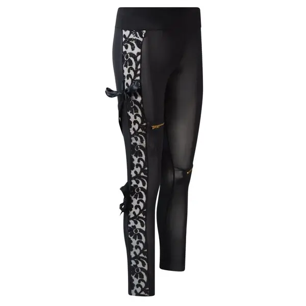 BELLE ET BON BON New Edition Bondage Leggings With Satin Bows & Sequin Leg Stripe - Black