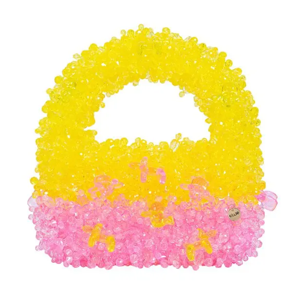 TILLIE BEADS Fluffy Whimsy Classic Fluffy Bead Bag - Yellow