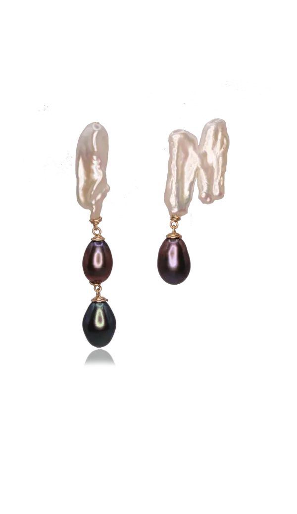 MARQUISE SWIM Once Upon A Time Pearl Drop Earrings - Blue/white
