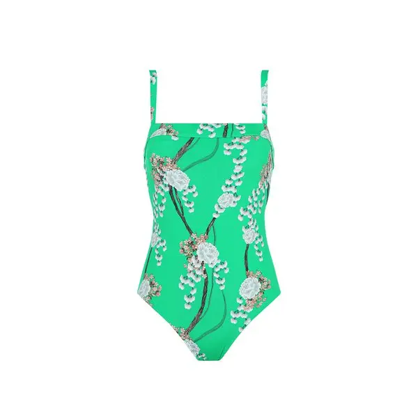 AGUACLARA Jade One Piece Fixed Straps - Green