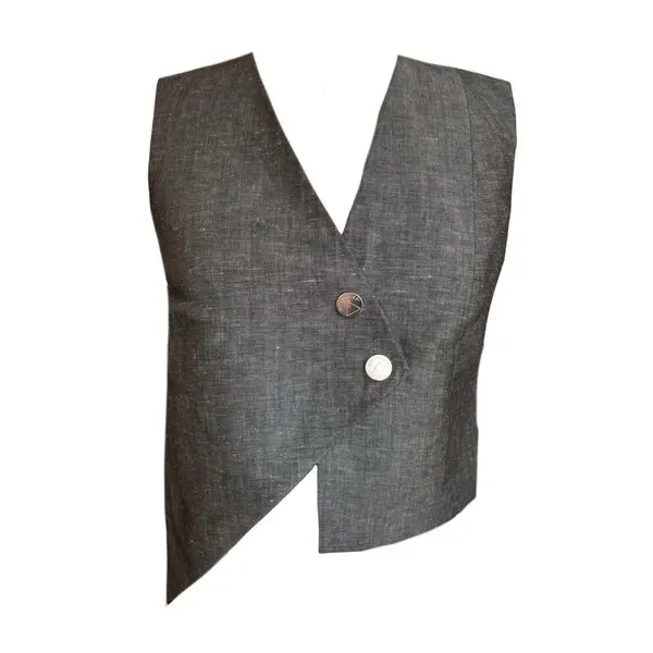 MIRIMALIST Soul Linen Vest - Grey