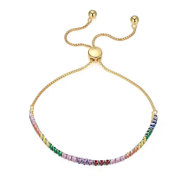 SHADED THE LABEL Sorcha Rainbow Diamond Adjustable Tennis Bracelet - Gold