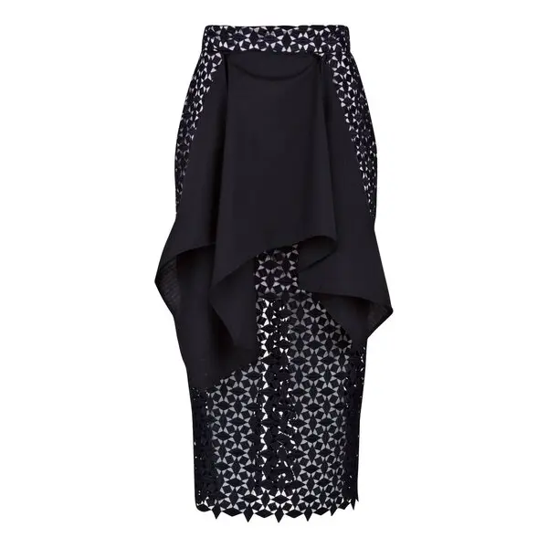 BOUTIQUE KAOTIQUE Navy Lace Skirt — Handmade In Indonesia - Blue