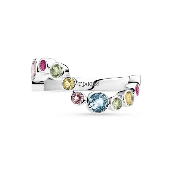 SIF JAKOBS JEWELLERY Ring Sardinien Wave Multicolour - Silver