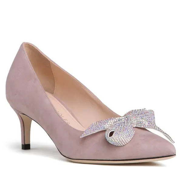 BEAUTIISOLES BY ROBYN SHREIBER Neutrals Frida Baby Dressy Valentine Evening Pump With Kitten Heel - Pink