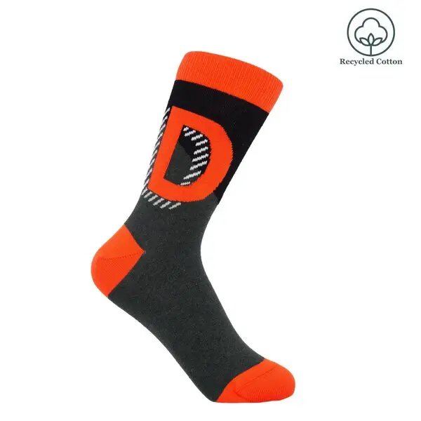 PEPER HAROW - MADE IN ENGLAND Alphabet ’s Socks – D - Grey