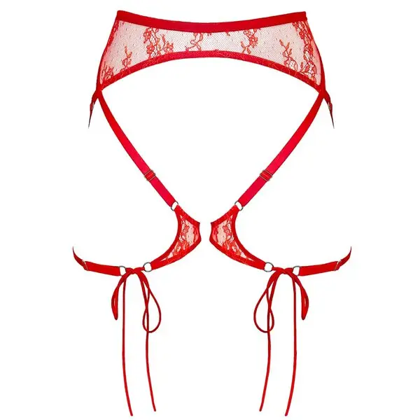MONIQUE MORIN LINGERIE Moonstruck Lace Harness Fire - Red