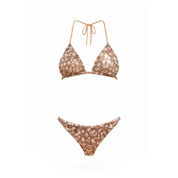 CHIARELLA Bambi Sequin Bikini- Top - Orange
