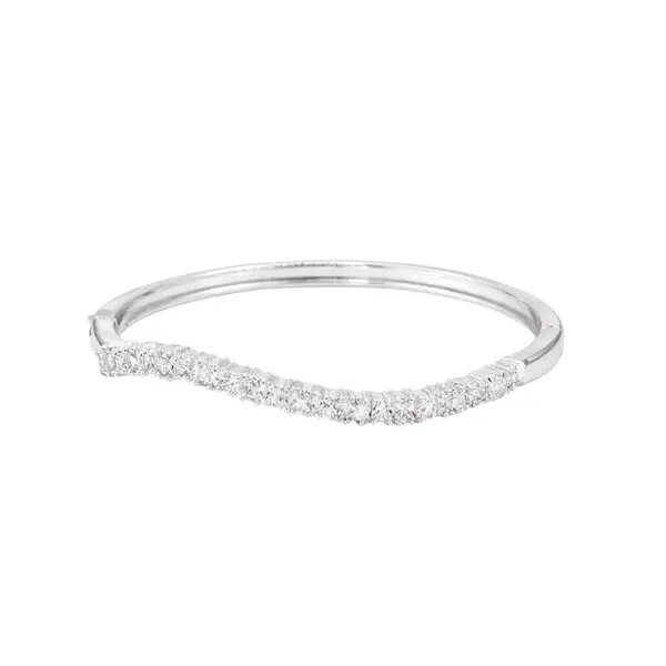 UCHI & SOTO Nami Stone Wave Bangle - Silver