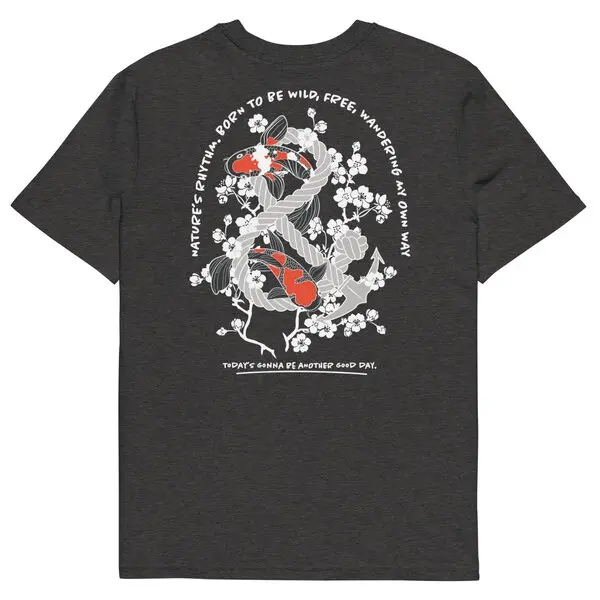 ANCHOR & CREW Heather Koi Fish Another Good Day Organic Cotton T-shirt - Black
