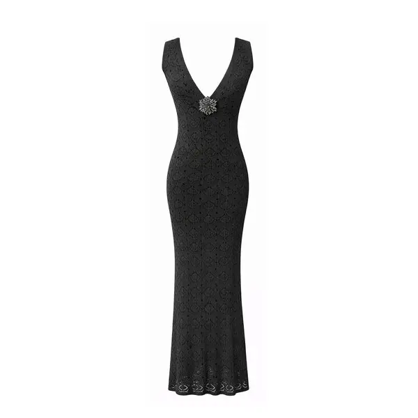 CHIARELLA Oasis Crochet Dress - Black