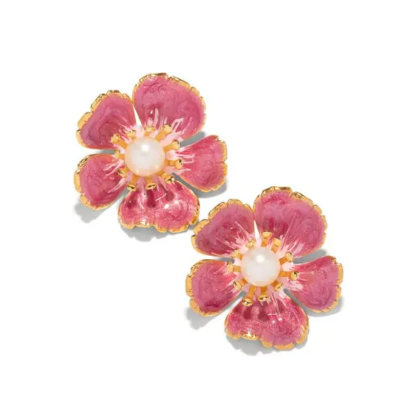 THE PINK REEF Small Hand Painted Floral In Dusty Rose - Red